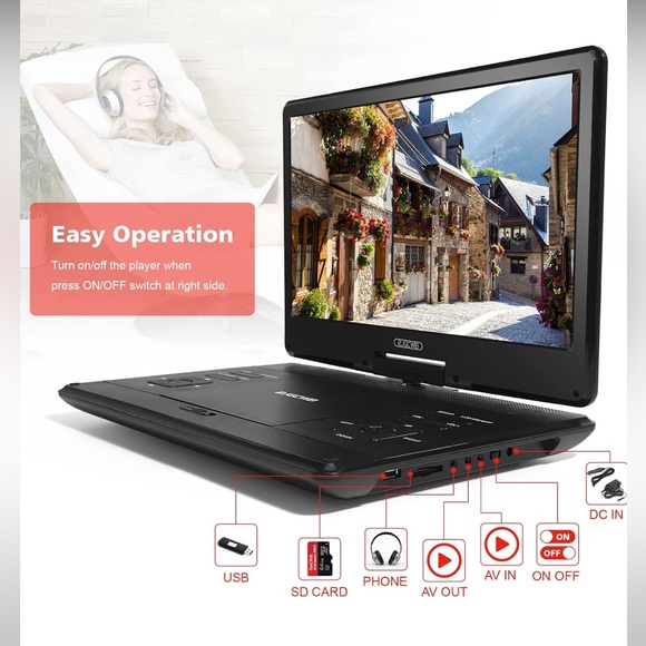 Portable Audio & Video | New 169 Multimedia Portable Dvdav Video Player Black | Poshmark